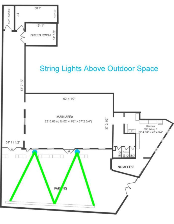 shell loft wedding lighting