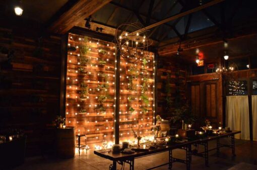 String lights Vertically Winery